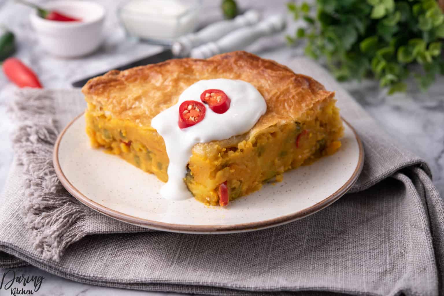 Vegetarian Samosa Pie With Puff Pastry And Veggies! - Daring Kitchen