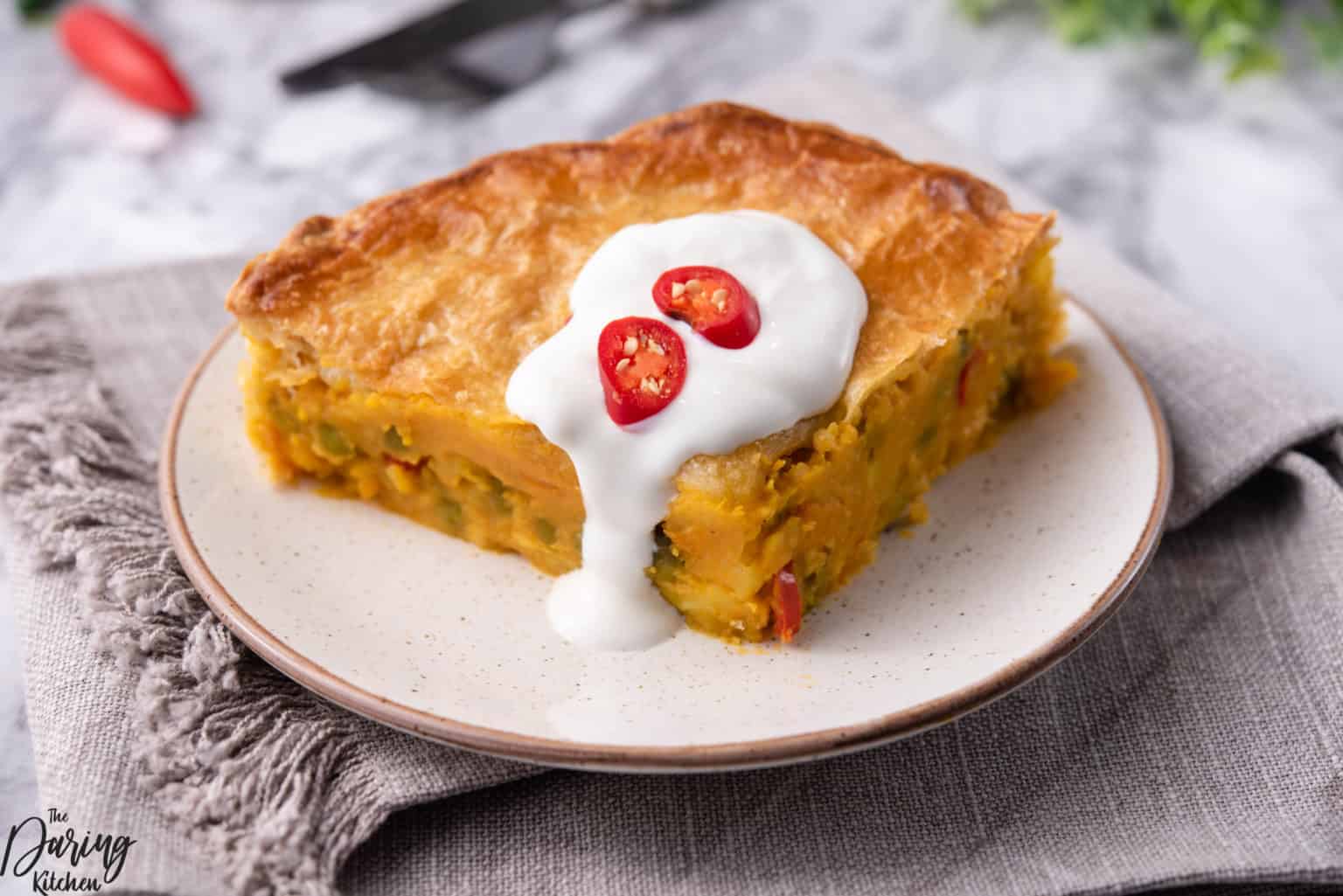 Vegetarian Samosa Pie With Puff Pastry And Veggies! - Daring Kitchen