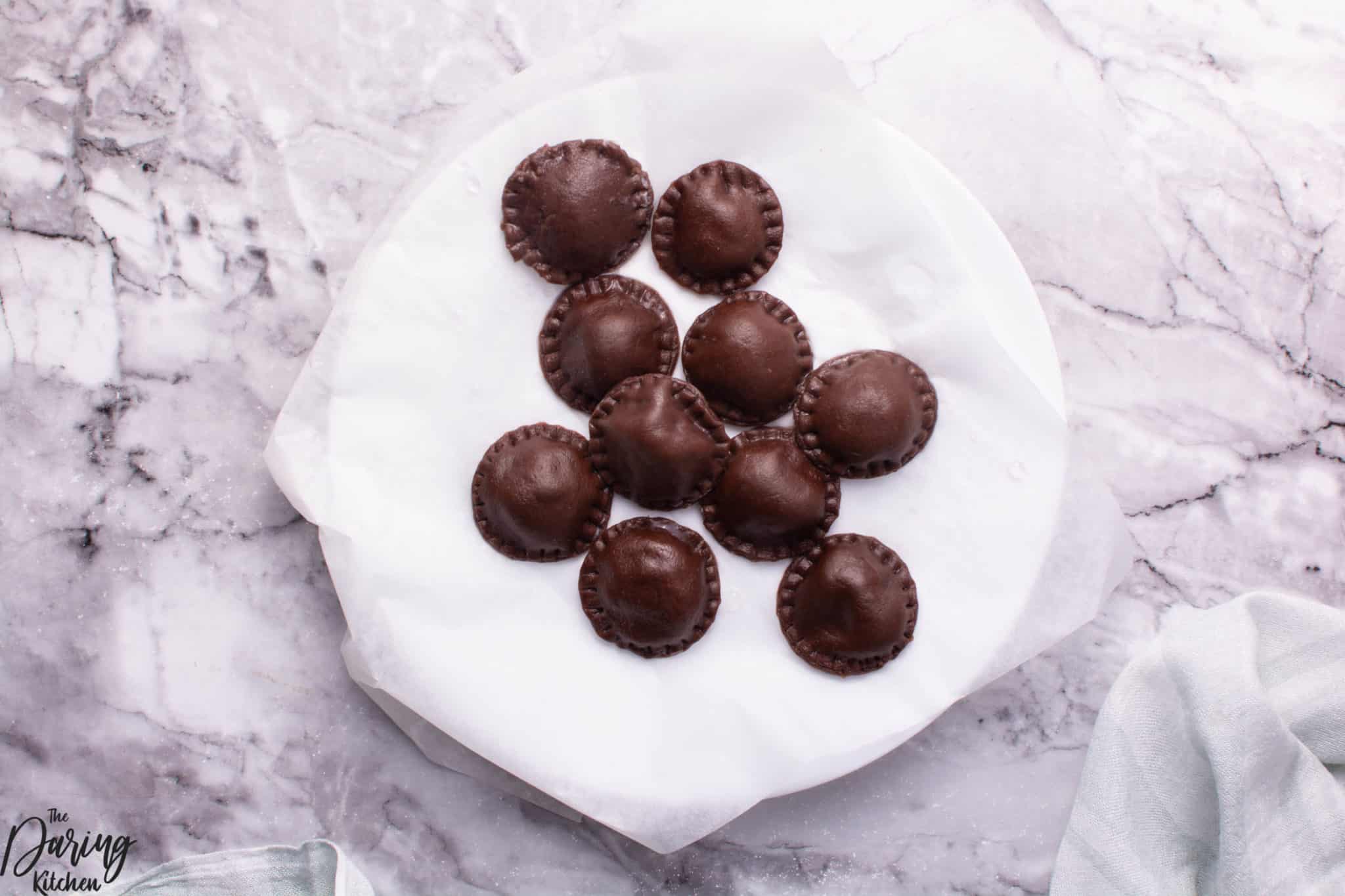 Chocolate Ravioli With Mascarpone And Raspberry Sauce - Daring Kitchen