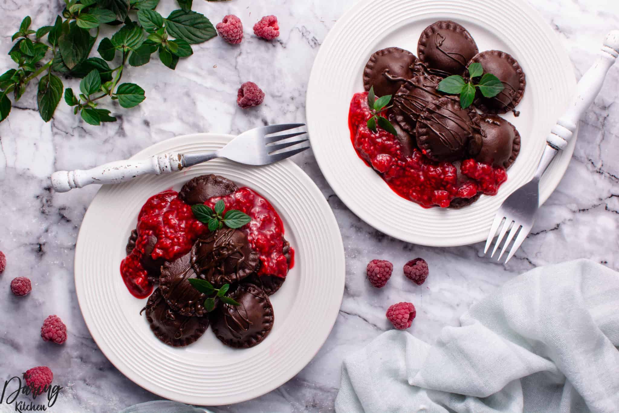Chocolate Ravioli With Mascarpone And Raspberry Sauce - Daring Kitchen