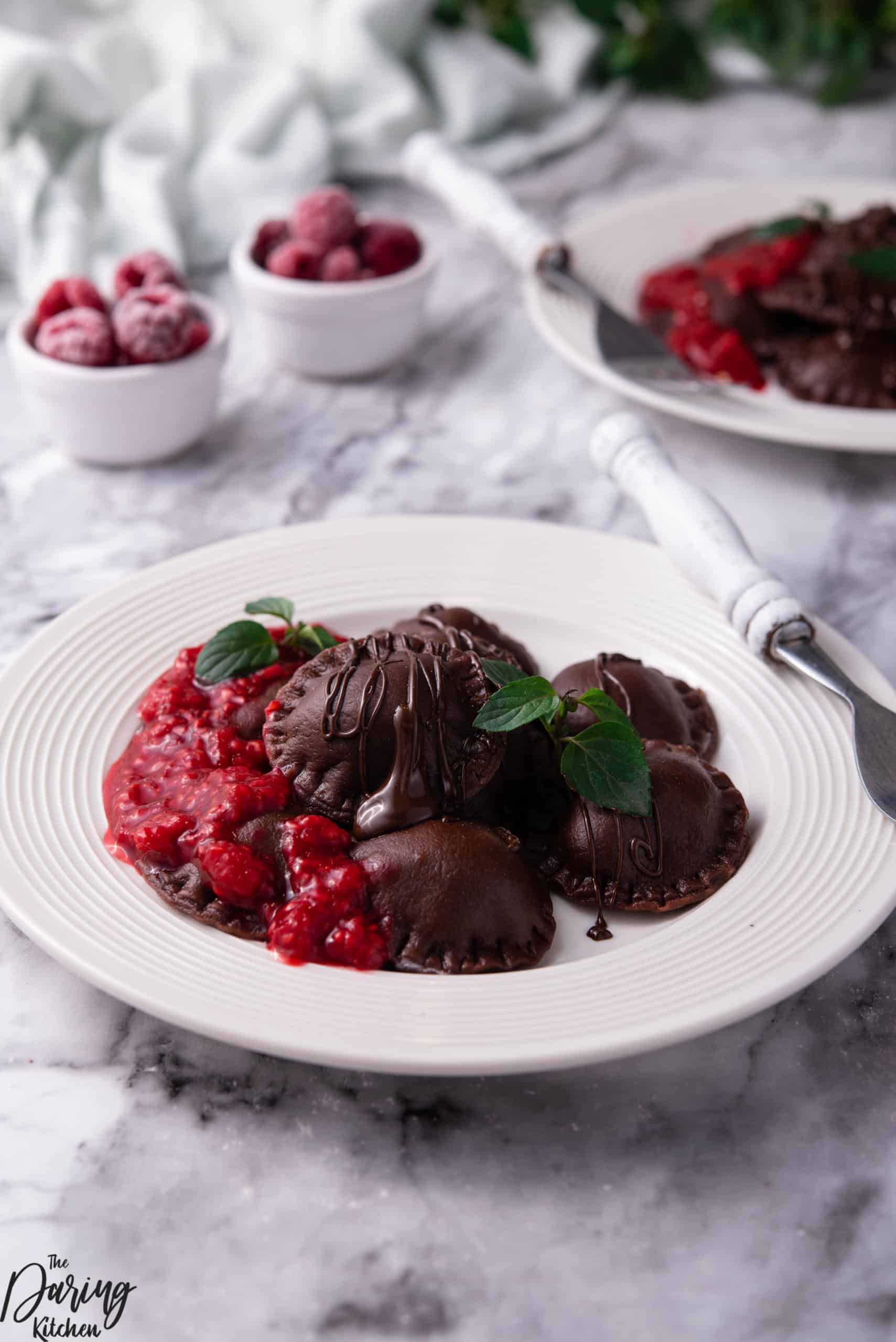 Chocolate Ravioli With Mascarpone And Raspberry Sauce - Daring Kitchen