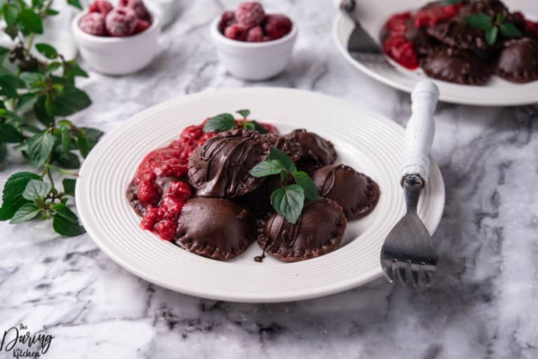 Chocolate Ravioli With Mascarpone And Raspberry Sauce - Daring Kitchen