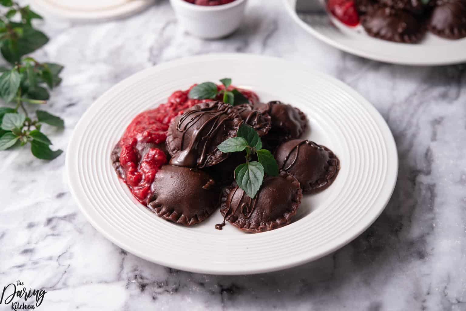 Chocolate Ravioli With Mascarpone And Raspberry Sauce - Daring Kitchen